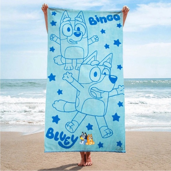 Disney | Bath | Bluey And Bingo Beach Towel 63 X 34 Nwt | Poshmark